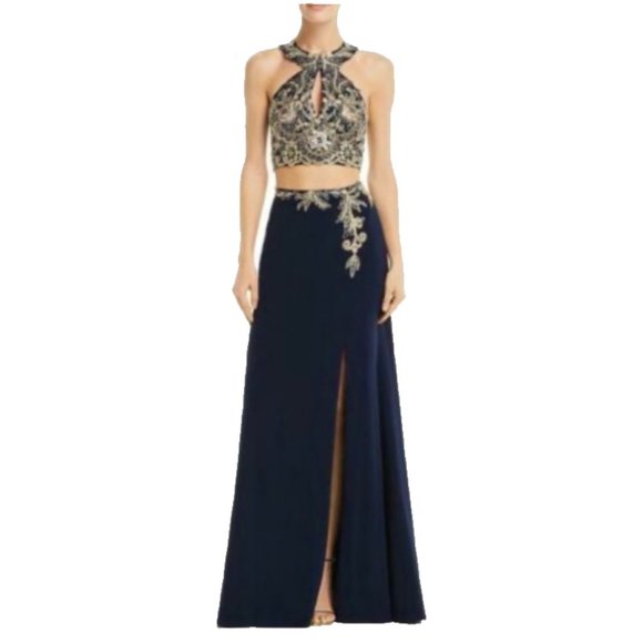 Avery G | Dresses | Avery G Navy Gold Evening Dress Set 2 | Poshmark